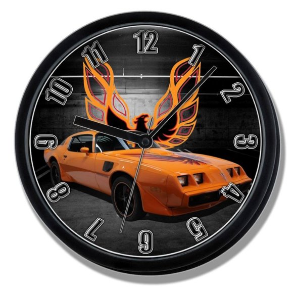 Clock | Wall Decor | Pontiac Firebird Trans Am Orange Wall Clock New ...